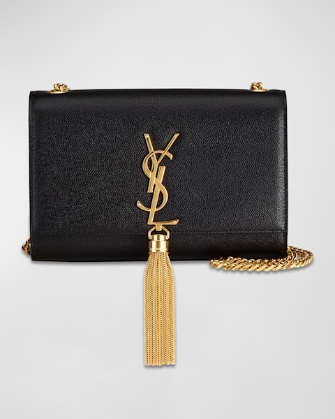 Saint Laurent Kate Medium YSL Wallet on Chain in Croc Embossed Leather ...