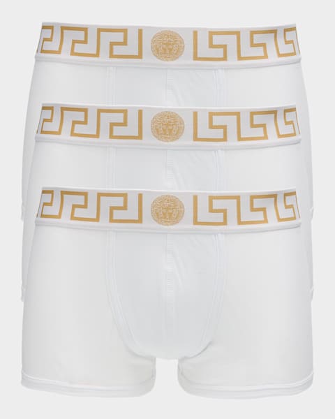 Versace Two-Pack Greca Border Long Boxer Trunks | Neiman Marcus