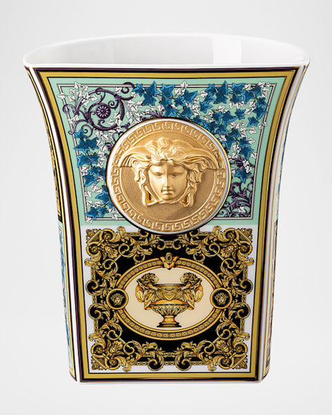 Versace Medusa Grande Pink Crystal Vase - 7.5" | Neiman Marcus