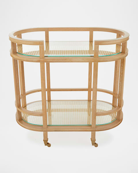 Worlds Away Brocke Fluted Bar Cart | Neiman Marcus