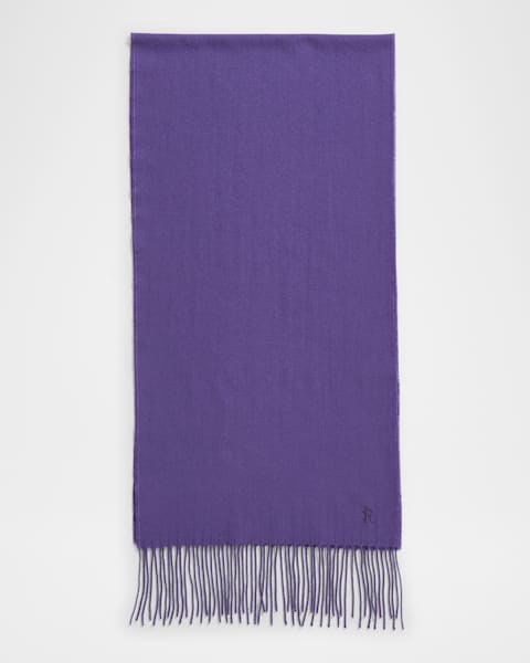 Ralph Lauren Purple Label Men's Plaid Cashmere Fringe Scarf | Neiman Marcus