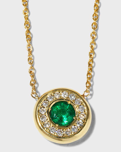 Roberto Coin 18K Yellow Gold Emerald Big Single Station Necklace ...