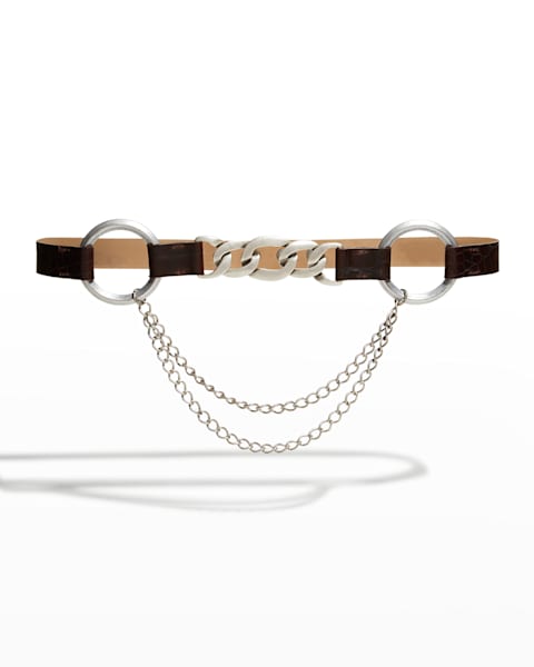 Judith Leiber Couture Crystal Satin Chain Belt | Neiman Marcus