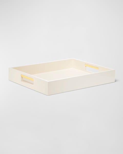 AERIN Lacquer Butler Tray Stand, Cream | Neiman Marcus