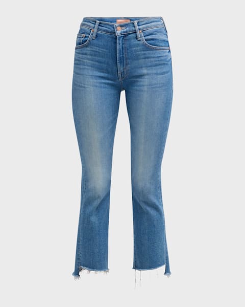 MOTHER The Insider Crop Step Fray Jeans | Neiman Marcus MOTHER The Insider Crop Step Fray Jeans | Neiman Marcus