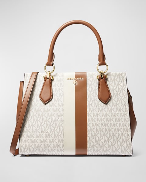 MICHAEL Michael Kors Marilyn Medium Metallic Leather Satchel Bag ...