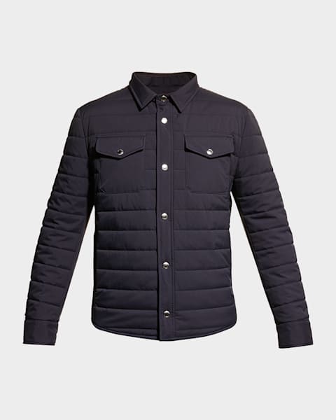 Karl Lagerfeld Paris Men's Mixed-Media Quilted Jacket | Neiman Marcus