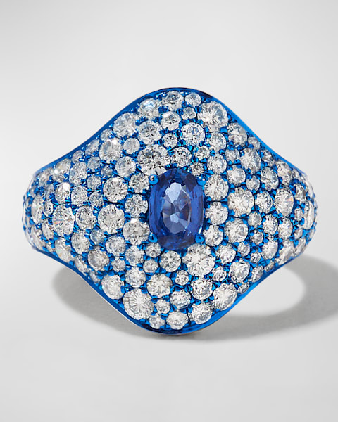 Robert Erich Platinum Natural Burmese Light Blue Sapphire Ring with ...