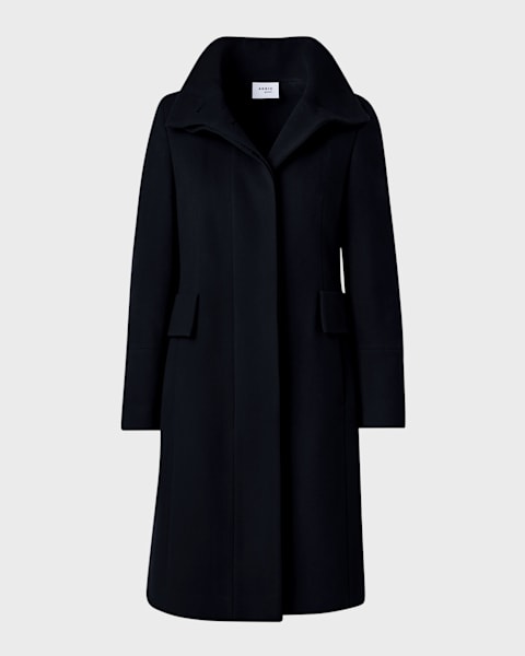 Akris Leather Collar Cashmere Coat | Neiman Marcus