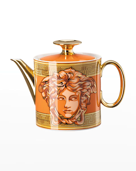 Versace Virtus Gala White Tea Pot | Neiman Marcus