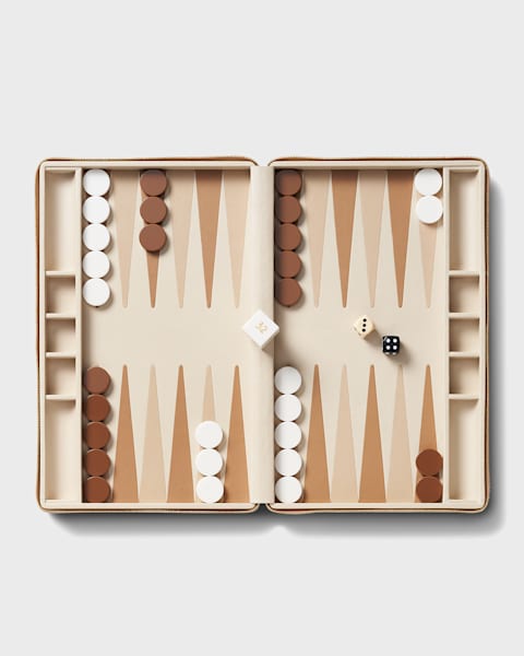 AERIN Lacquer Raffia Backgammon Set | Neiman Marcus