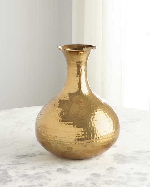 Global Views Antiqued Brass Geo Vases, Set of 3 | Neiman Marcus