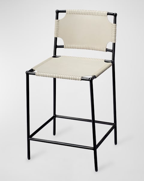 Four Hands Tyler Leather Counter Stool, 26" | Neiman Marcus