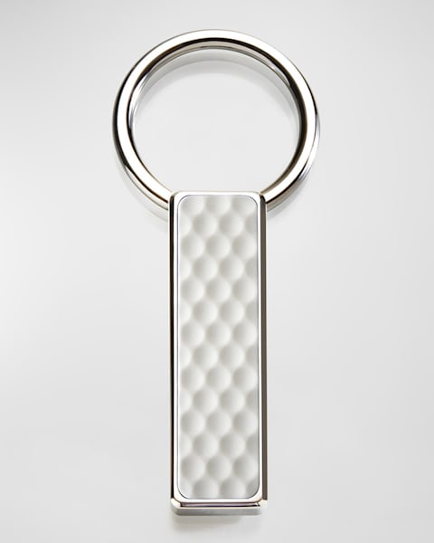 Prada Men's Saffiano Leather Key Ring | Neiman Marcus