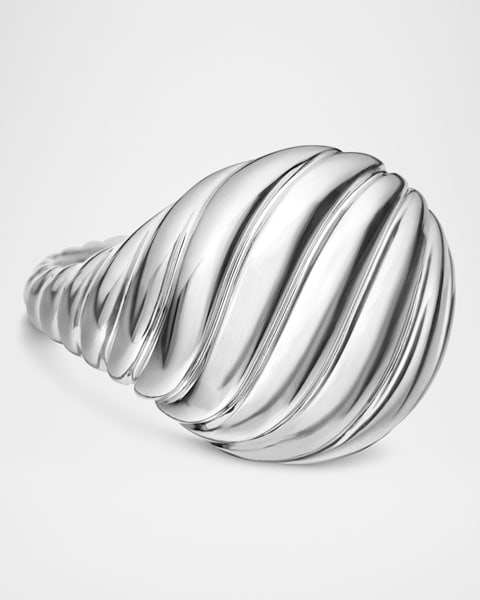David Yurman 13mm Sculpted Cable Pinky Ring in 18K Gold | Neiman Marcus