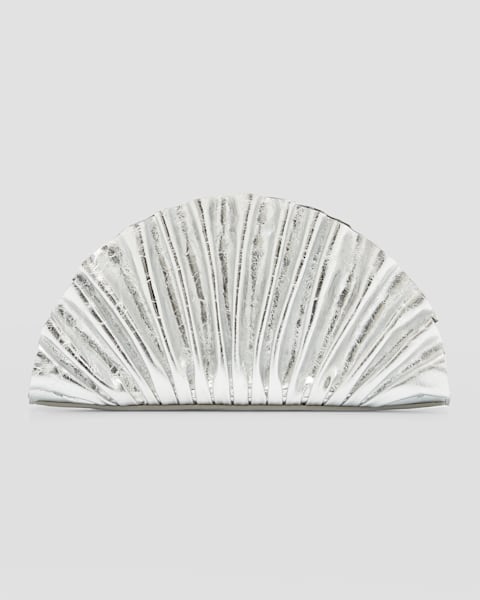 SIMKHAI Bridget Metal Oyster Shell Clutch Bag | Neiman Marcus