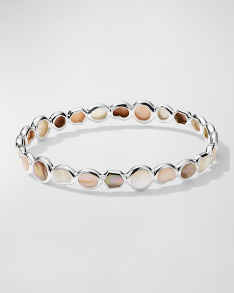 Ippolita 925 Rock Candy 5 Stone Bangle in Rock Crystal and Black Shell ...