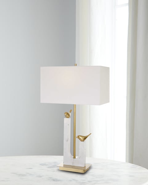 Global Views Marble Cylinder Table Lamp | Neiman Marcus