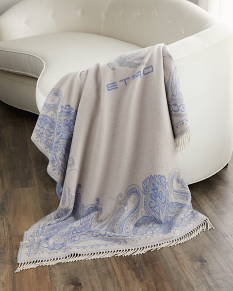 Mantas Ezcaray Mia Collection Mohair-Blend Throw Blanket | Neiman Marcus