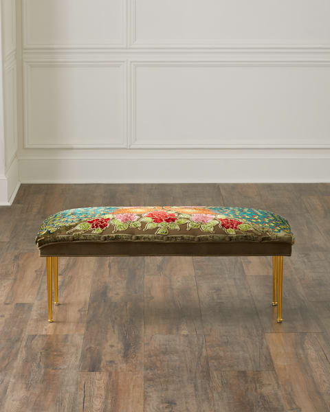 Haute House Peacock Refined Simplicity Storage Bench | Neiman Marcus