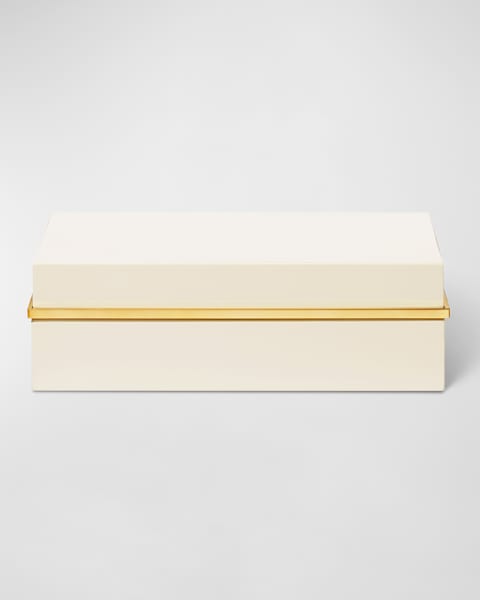 AERIN Cream Faux Shagreen Small Decorative Box | Neiman Marcus