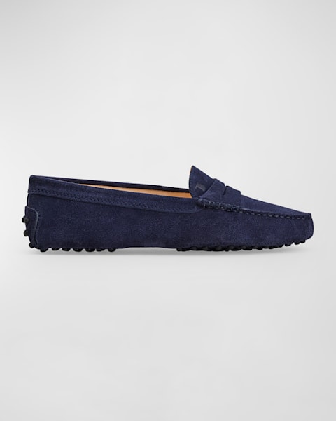 Tod's Gomma Suede Penny Loafers | Neiman Marcus