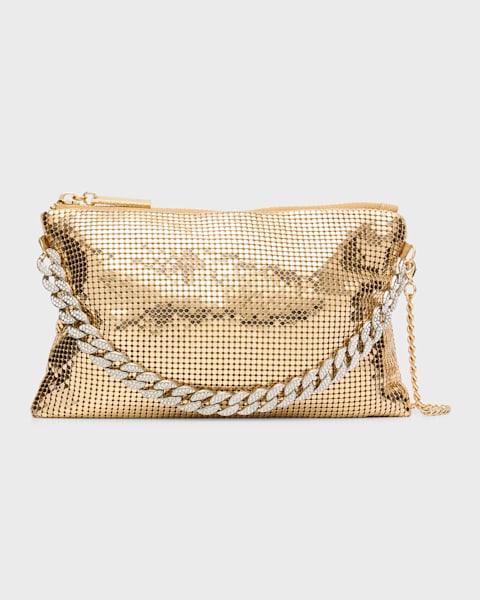 Whiting & Davis Evening Flap Mesh Clutch Bag | Neiman Marcus