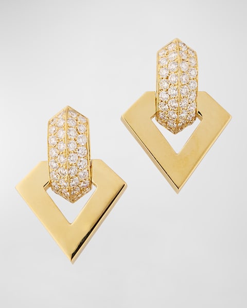 Dries Criel 18k White Gold Medium Diamond Brute Diamanti Earrings ...