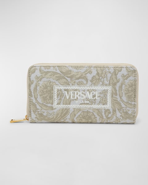 Versace Greca Goddess Croc-Embossed Wallet on Chain | Neiman Marcus
