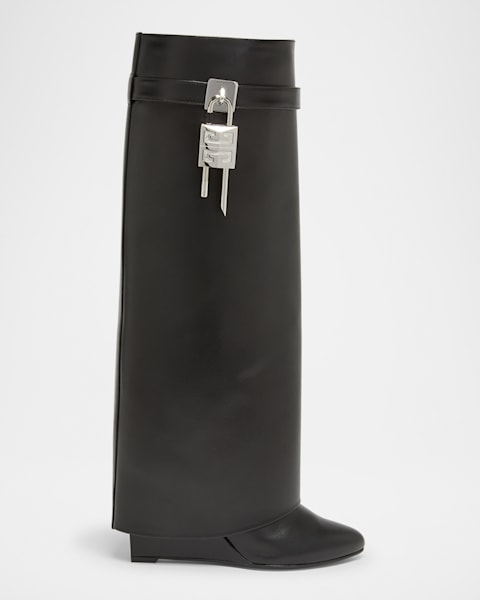 Givenchy Shark Lock Leather Boots | Neiman Marcus