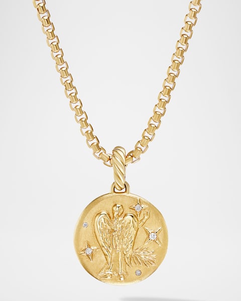 David Yurman Amulet with Diamonds in 18K Gold, 28.7mm | Neiman Marcus