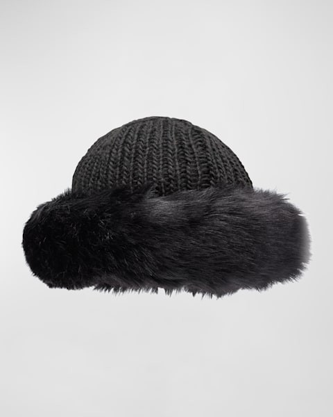 Surell Accessories Velvet & Faux Fox Fur Ear Muffs | Neiman Marcus