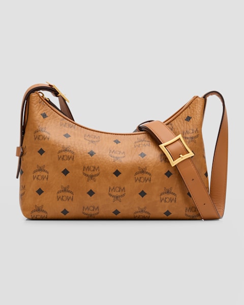 MCM Visetos Monogram Flat Pouch Shoulder Bag | Neiman Marcus