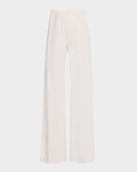 Vince Cotton Double-Waistband Mid-Rise Trousers | Neiman Marcus