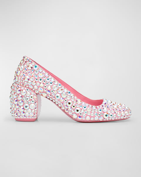 Amina Muaddi Begum Clear Crystal Slingback Pumps | Neiman Marcus