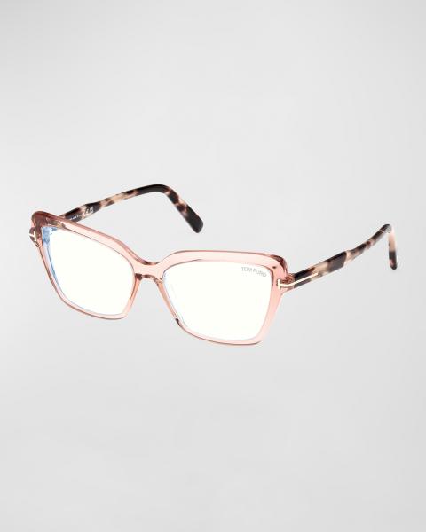 Tom Ford Square Metal And Acetate Optical Glasses Neiman Marcus
