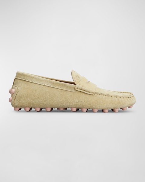 Tod's Gomma Suede Penny Loafers | Neiman Marcus