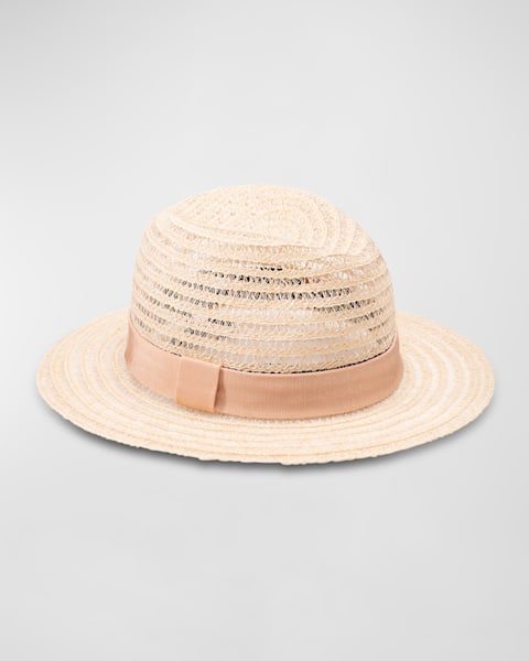 Eugenia Kim Lillian Straw & Silk Scarf Fedora | Neiman Marcus