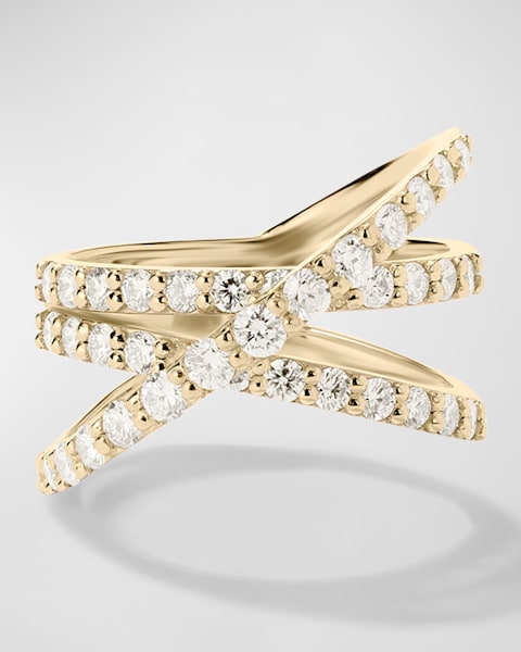 Zoe Lev Jewelry 14K Gold Cross Hatch Band Ring, Size 7 | Neiman Marcus