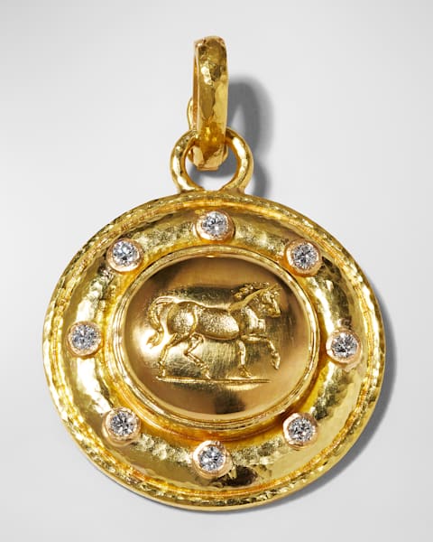 Elizabeth Locke 19K Venetian Glass Intaglio Goddess at Altar Pendant ...