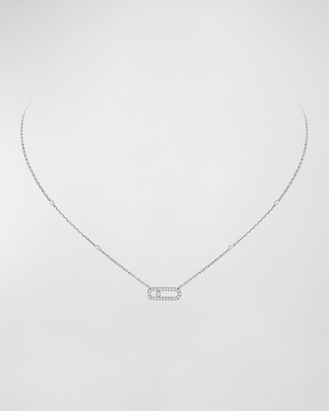 Messika MOVE CLASSIC 18K WHITE GOLD 3 DIAMOND NECKLACE | Neiman Marcus