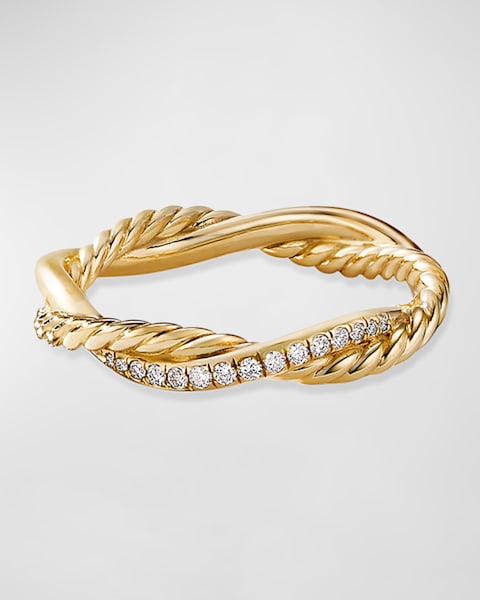 David Yurman Petite Infinity Band Ring with Diamonds in 18K Gold, 4mm ...
