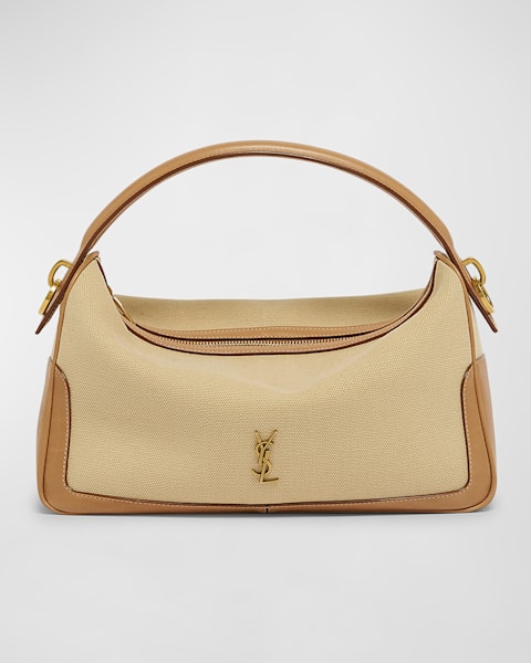 Saint Laurent Gaby Mini YSL Crossbody Bag in Canvas & Leather | Neiman ...