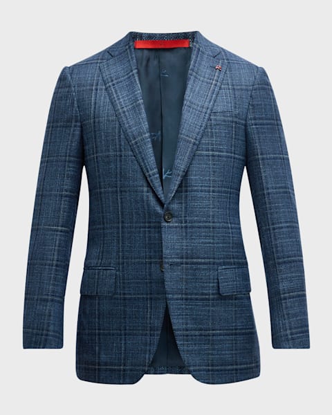 Isaia Men's Olive Mix Wool Blazer Jacket | Neiman Marcus