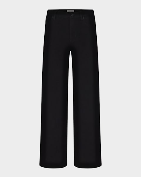 FRAME Le Palazzo Wide-Leg Exposed Button Jeans | Neiman Marcus