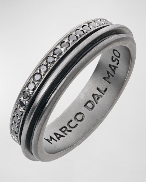 Marco Dal Maso Men's Ara Round Engraved Signet Ring | Neiman Marcus