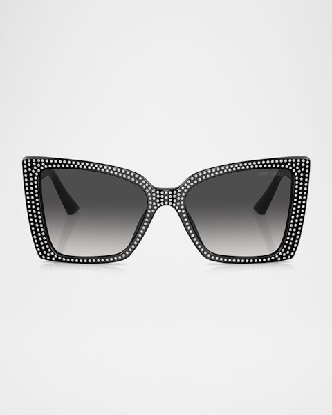 Jimmy Choo Glittery Acetate Cat-Eye Sunglasses | Neiman Marcus