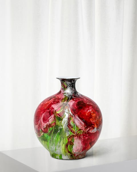 MacKenzie-Childs Butterfly Toile Vase, Tall | Neiman Marcus
