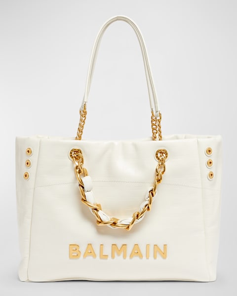 Balmain 1945 Soft Small Shoulder Bag in Monogram Jacquard | Neiman Marcus