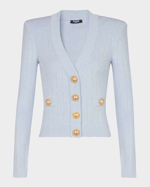 Loewe Collared Crop Knit Cardigan | Neiman Marcus